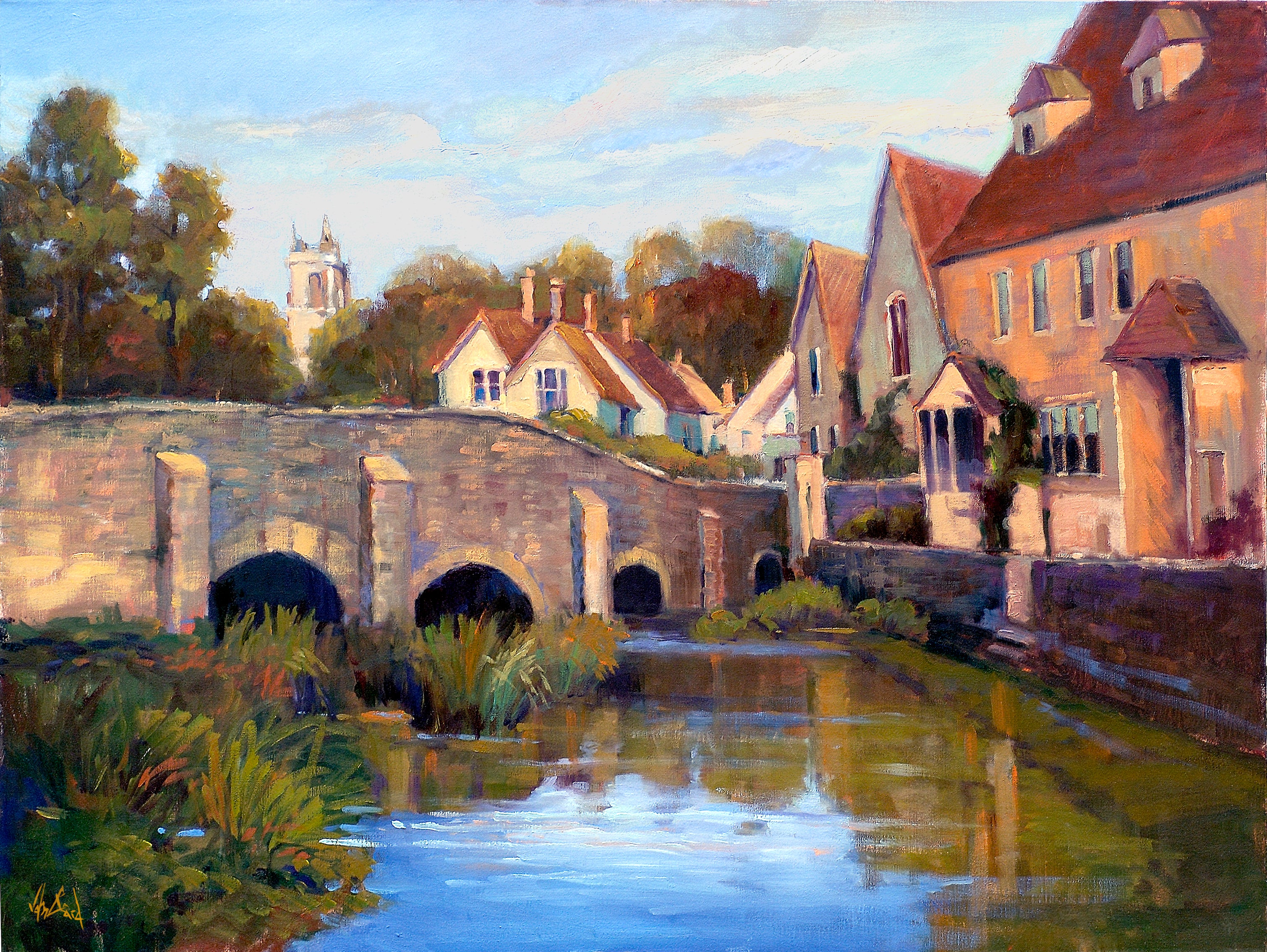 Castle Combe Artist Enhanced Canvas Print – John Beard Collection
